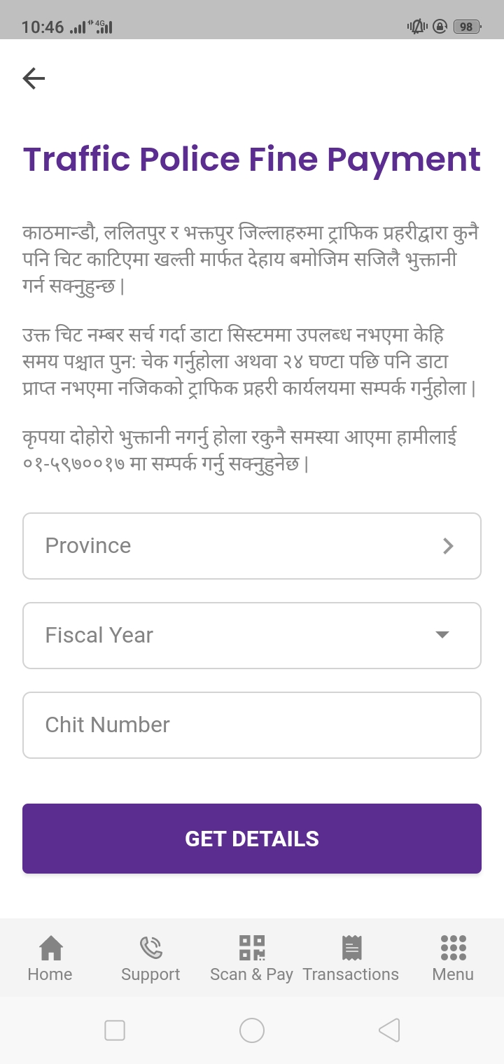 You can now pay traffic fines online right away using Khalti