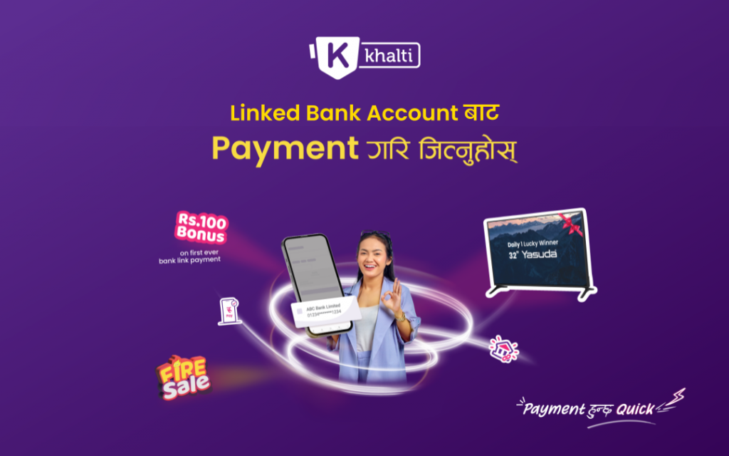 Khalti मा Bank Link भुक्तानी गरि दैनिक 32” Yasuda TV र Rs.100 Bonus