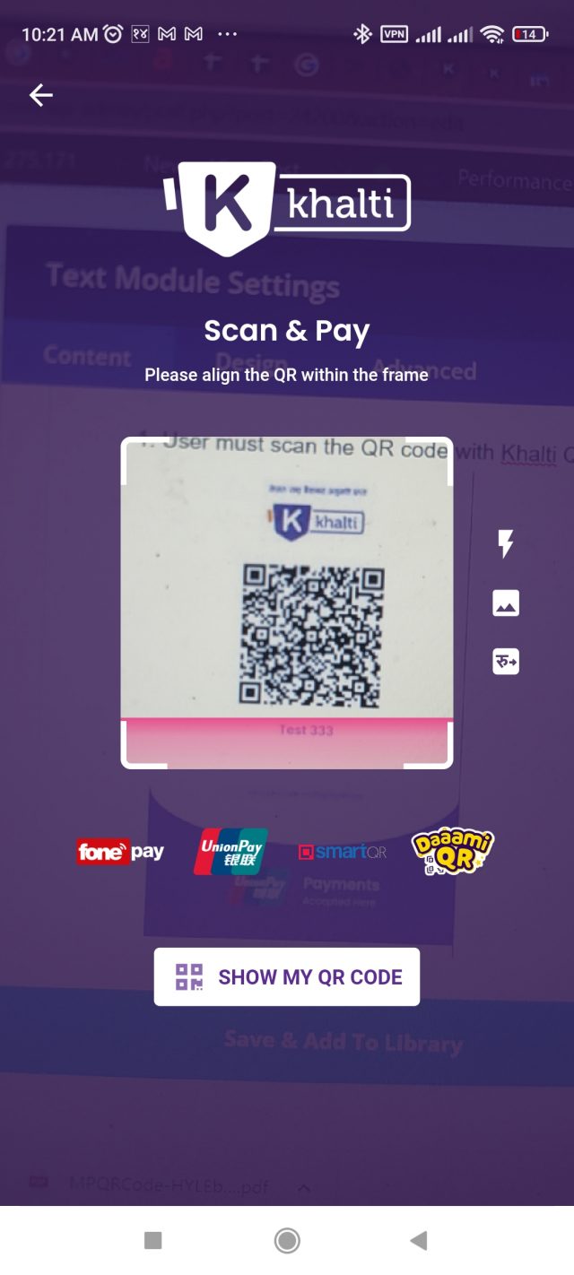 UnionPay QR Code Payment using Khalti. - Khalti by IME wallet.
