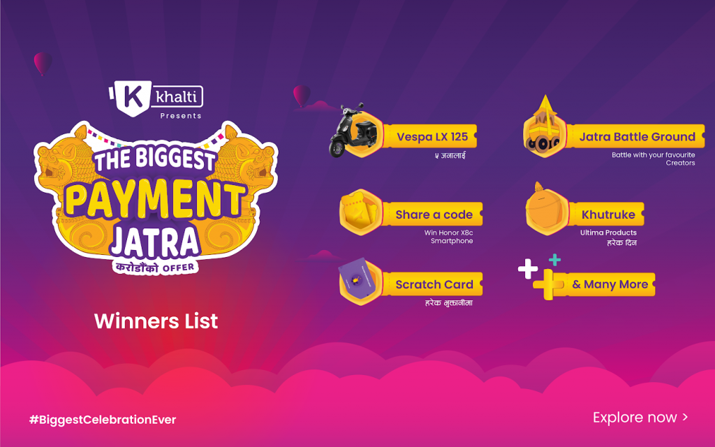 The Biggest Payment Jatra 4.0 Winner List - Khalti by IME